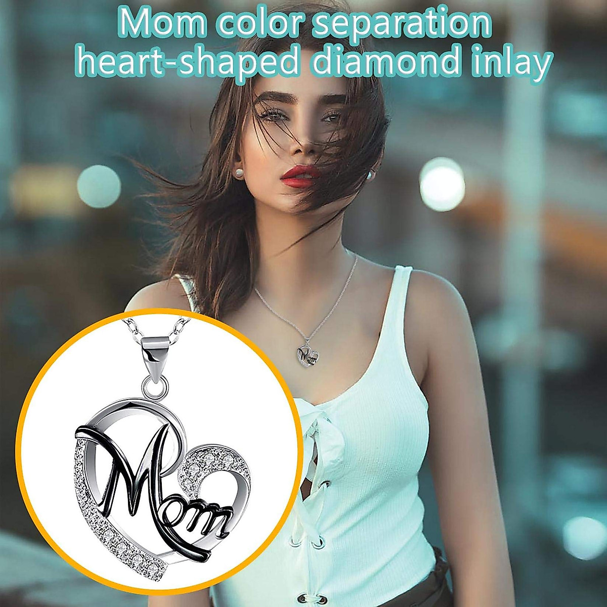 iLH Clearance Deals MOM Letter Pendant Womens Charm Engagement Crystal Rhinestone Necklace Jewelry Gift by (N)