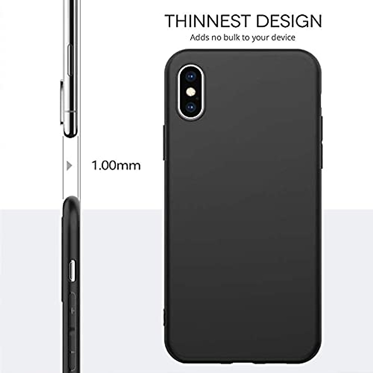 Case for TCL 20 XE/5087Z (6.52"), with [ 2 x Tempered Glass Protective Film], KJYF Black Soft Silicone Protective Cover Bumper Shockproof Phone Case for TCL 20 XE/5087Z - XS40