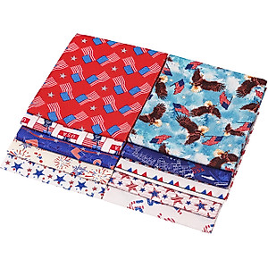 Craftido -25 Options- 100% Cotton Quilting Fabric Bundles 10pcs Fat Quarters 18”x21”-Medium Weight 5.2 oz- for Quilting, Sewing Project, Patchwork, DIY Crafts – American Style