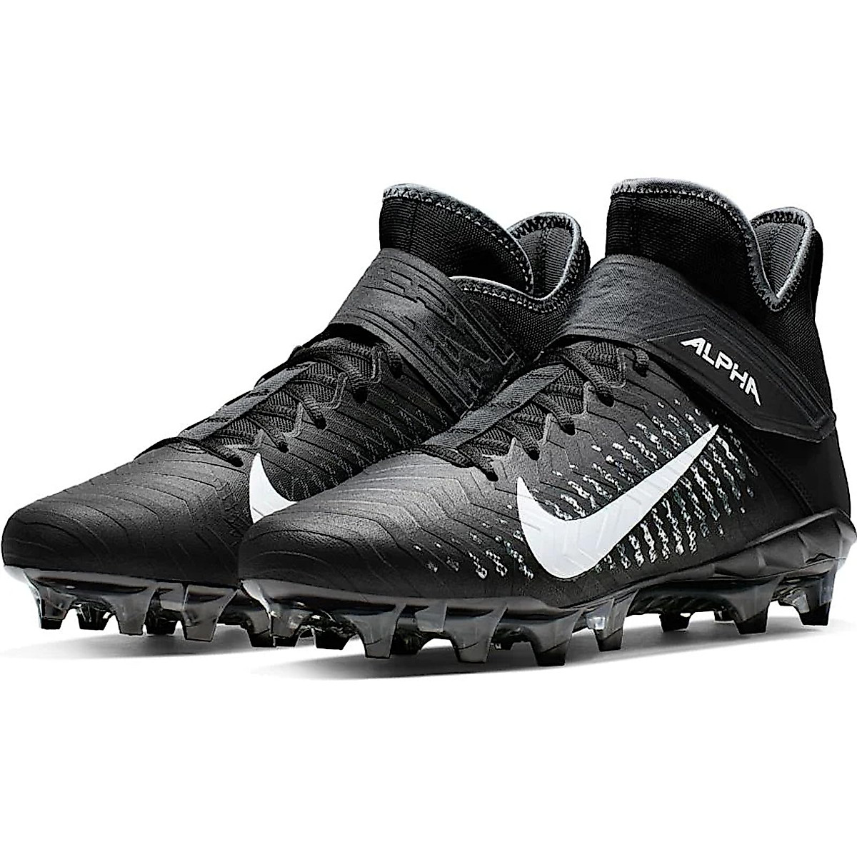 Nike Men's Alpha Menace Pro 2 D Football Cleats - Black/White,13M US