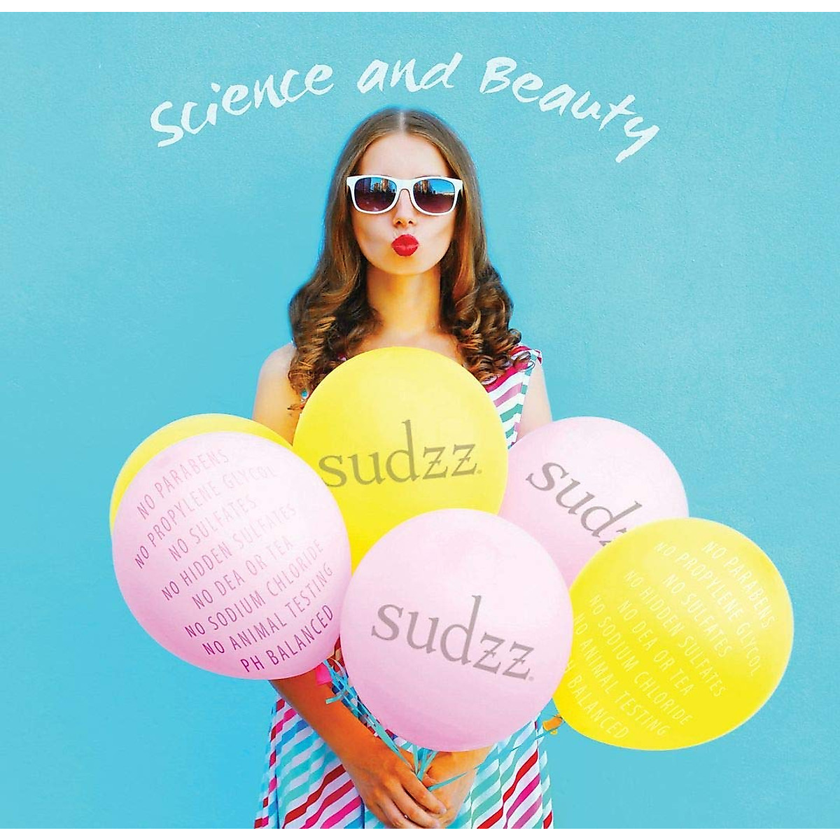 SUDZZFX BlondeAmbition Luxury Brightening Shampoo - Blonde Hair Shampoo - Sulfate Free Shampoo for Men & Women - Travel Size Shampoo - Color Treated Shampoo - Blue Shampoo for Gray Hair, 10.1 Fl Oz