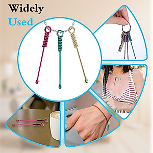 GEEHUA 15 PCS Tiny Spoon, Portable Alloy Mini Shovel Spoon Powder Spoon Keychain Teaspoon Sparkling Pendant Necklace for Spices Salts Sand Spice Scoop