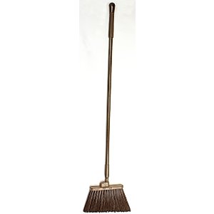 SPARTA 41083EC01 Plastic Color Coded Broom, Unflagged Bristles, Long Broom With Angled Head For Small Debris Cleaning, 56 Inches, Brown