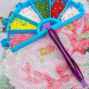 Updated Diamond Painting Pen, 13Pcs Diamond Art Pens with Screw Thread Tips, Diamond Painting Pens Tool Accessories Kit Drill Pen for Diamond Painting Art Nail Art Cross Stitch (Balck&Purple)