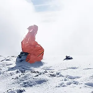 Sirius Survival Bivvy Emergency Sleeping Bag - Lightweight & Compact - Waterproof, Thermal, Emergency Blanket - Mylar Sleeping Bag in Portable Drawstring Sack - Orange