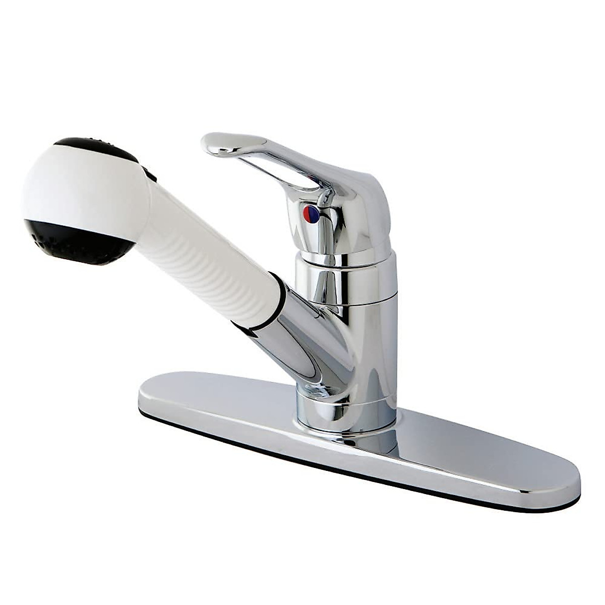 Kingston Brass KB701 Wyndham Pull-Out Sprayer Kitchen Faucet, 8", Polished Chrome