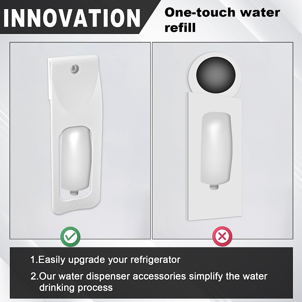 Water Dispenser Lever for Refrigerator Interior, One-Handed Fridge Water Dispenser Attachment Water Dispensing Lever with Gasket for Jenn Air Kitchen Aid Whirlpool Refrigerators