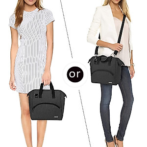 Luxja Breastmilk Cooler Bag with an Ice Pack (Fits 6 Bottles, Up to 9 Ounce), Breastmilk Cooler for Breastmilk Bottles and Small Accessories, Black