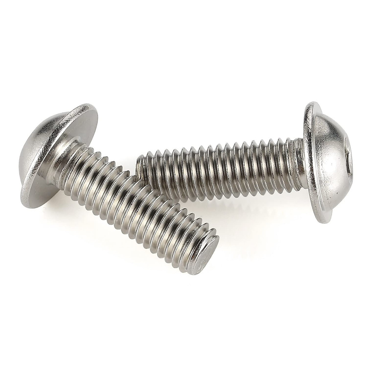 M8-1.25 x 8mm Flanged Button Head Socket Cap Screw Bolts, 304 Stainless Steel 18-8, Allen Socket Drive, Bright Finish, Fully Threaded, Pack of 20