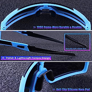 Semjar Sport Sunglasses Men Women,Polarized Cycling Softball Sun Glasses for Boys Girls,Pink Shield Visor Sunglasses for Bicycle Running Volleyball MTB Fishing