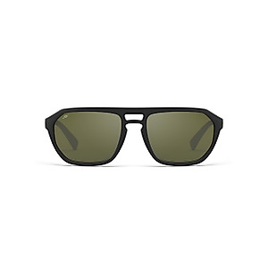 Serengeti Men's Bellemon Oval Sunglasses, Matte Black, Medium