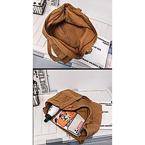 Canvas Tote Bag Shoulder Bag Womens Chic Hobo Bag Large Capacity Handbags Casual Canvas Beach Bag for Men Women