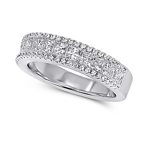 ORO LEONI 925 Sterling Silver Cubic Zirconia Band Ring, Size 7