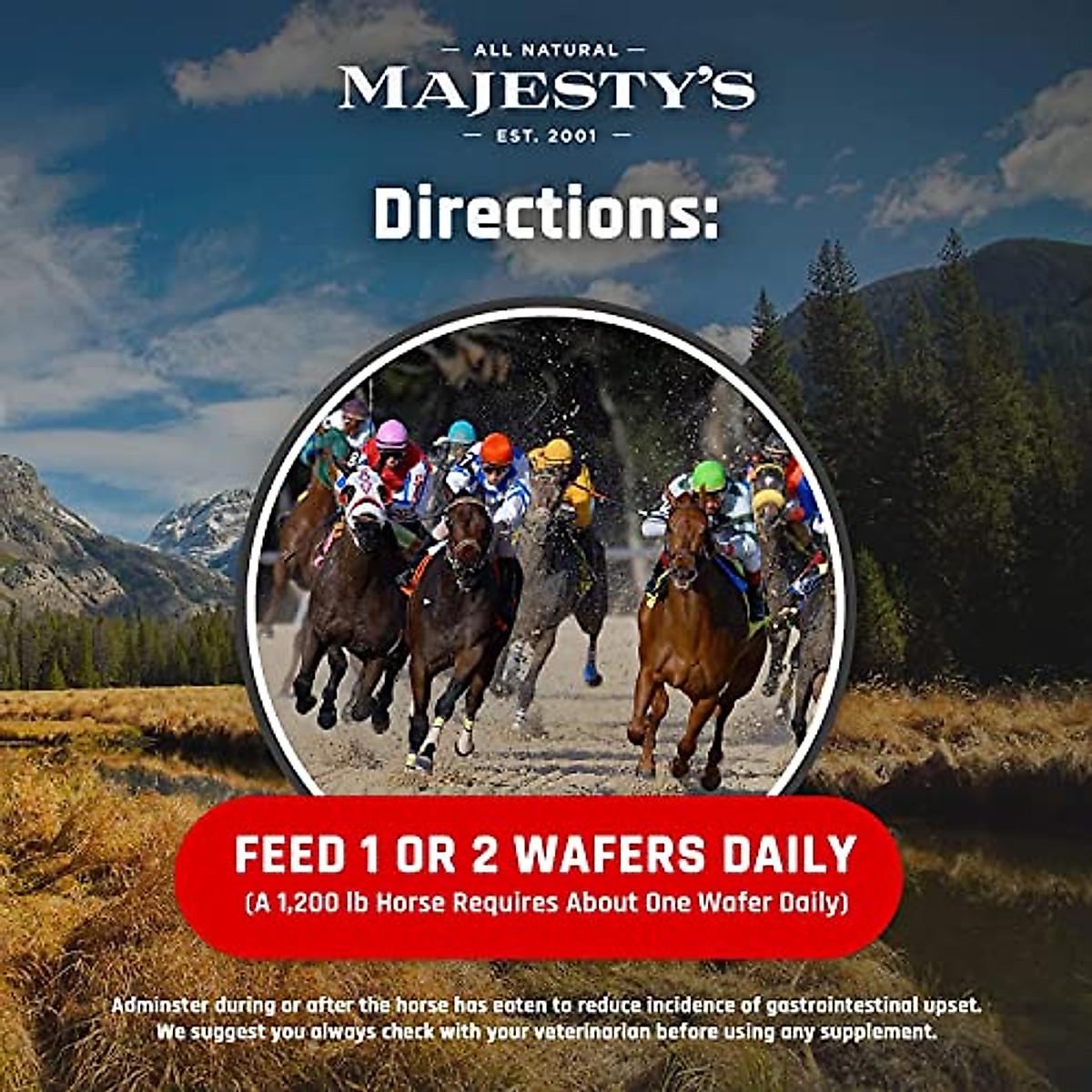 Majesty's Kalm Wafers - Supports Horse / Equine Balanced Behavior and Normal Nervous System Function - Tryptophan, Vitamin B1, Winter Cherry, Inositol - 30 Count (1 Month Supply)