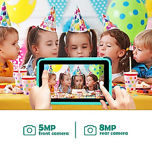 CWOWDEFU 8 inch Kids Tablet,Android Tablets for Kids,AX WiFi 6,32GB ROM TF 256GB,Child Tablet with Parental Control,Camera,Support YouTube Netflix for Boys Girls,with Kids-Tablet Case and Stand(Green)