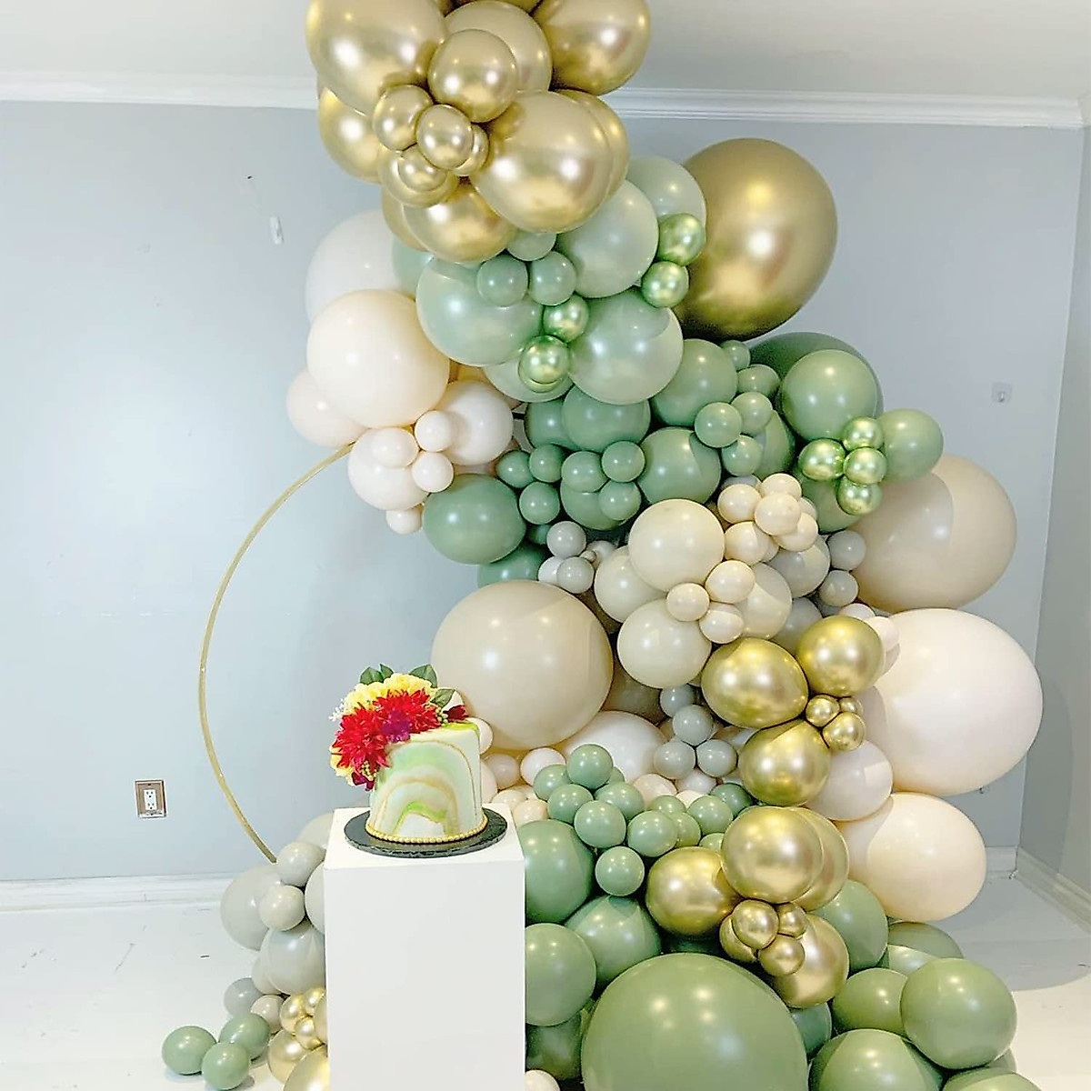 White Sand Balloons Party Balloons 18 Inch 10 Pack Cream White Latex Balloons for Baby Shower Happy Birthday Party Decorations