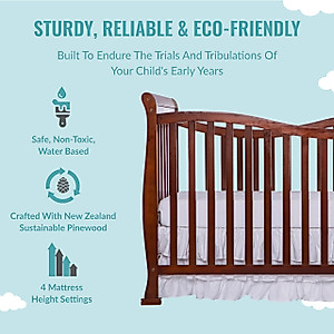Dream On Me Violet 7-In-1 Convertible Life Style Crib In Espresso, Greenguard Gold Certified, 4 Mattress Height Settings, Made Of Sustainable New Zealand Pinewood