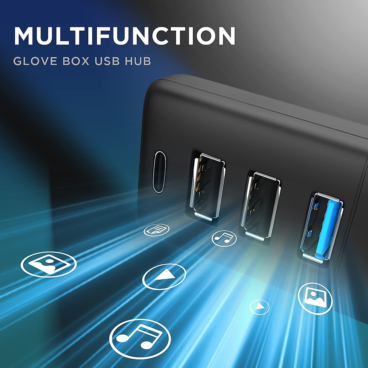 Nestour 2022 2023 Tesla Glovebox USB Hub for Model 3 and Model Y, Charging & Data Transferring, Compatible with Game Controllers, Music, Dash Cam and Boombox Data