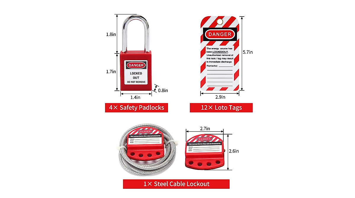 OSHA Compliant Lockout Tagout Kit - 50 Components