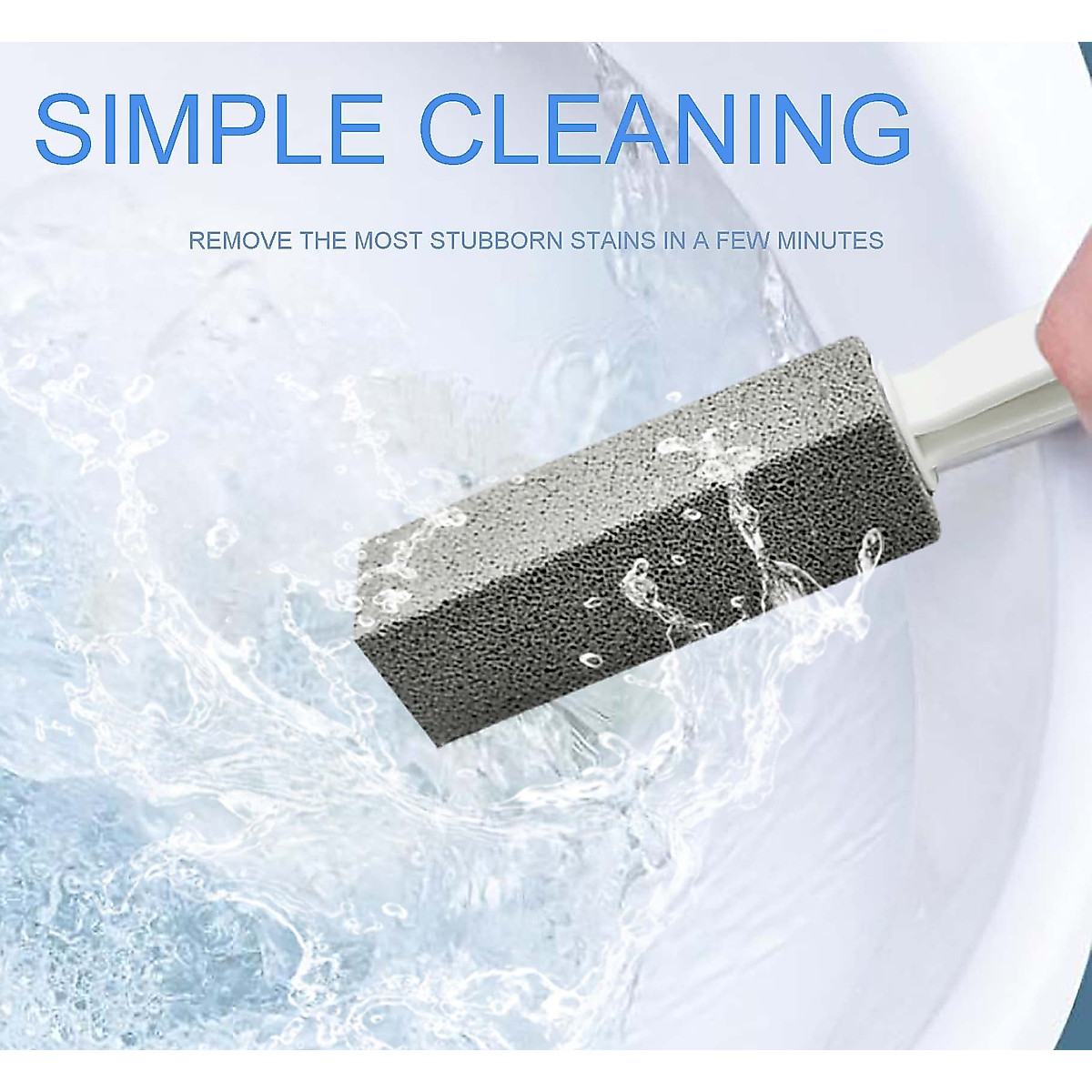 [8 Pack] Pumice Stone for Toilet Bowl Cleaning with Handle, Pumice Stone Toilet Cleaning Brush, Also Removes Limescale, Calcium Buildup and Hard Water Rings