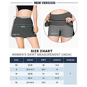 Outdoor Ventures Women's Tennis Skirts with Pockets, Golf Skort Workout Athletic Running Hiking Skirts with Shorts