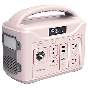 Tenergy T320 Portable Power Station, 300Wh Battery, 110V/200W (Surge 400W) Two Pure Sine Wave AC outputs, USB type C PD 45W, Mobile Power for Outdoors, RV, Hunting, Emergency Backup, Sandy Coral