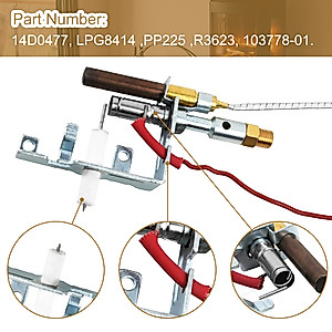 Aowoil 14D0477 Vent Free Gas Log, ODS Pilot Assembly, LP Propane Gas Fireplace Compatible with Empire FMI etc, Part Number LPG8414 LPG8404 PP225 R3623 14D0477 103778-01