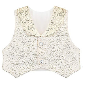 Lilax Baby Boys Newborn Gentleman Outfit Long Sleeve White Shirt with Vest and Pant 6 Piece Set 0-3 Gold