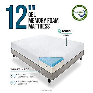 LUCID Mattress, King, White