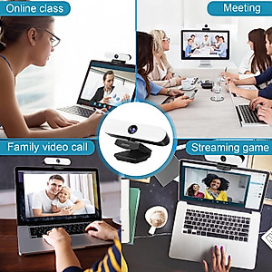 AWOW 2K Webcam with Microphone and Adjustable Brightness Light HD Computer Camera with Tripod USB Webcam for PC/MAC/Desktop/Laptop USB Web Camera for YouTube Skype Zoom Xbox One and Video Calling