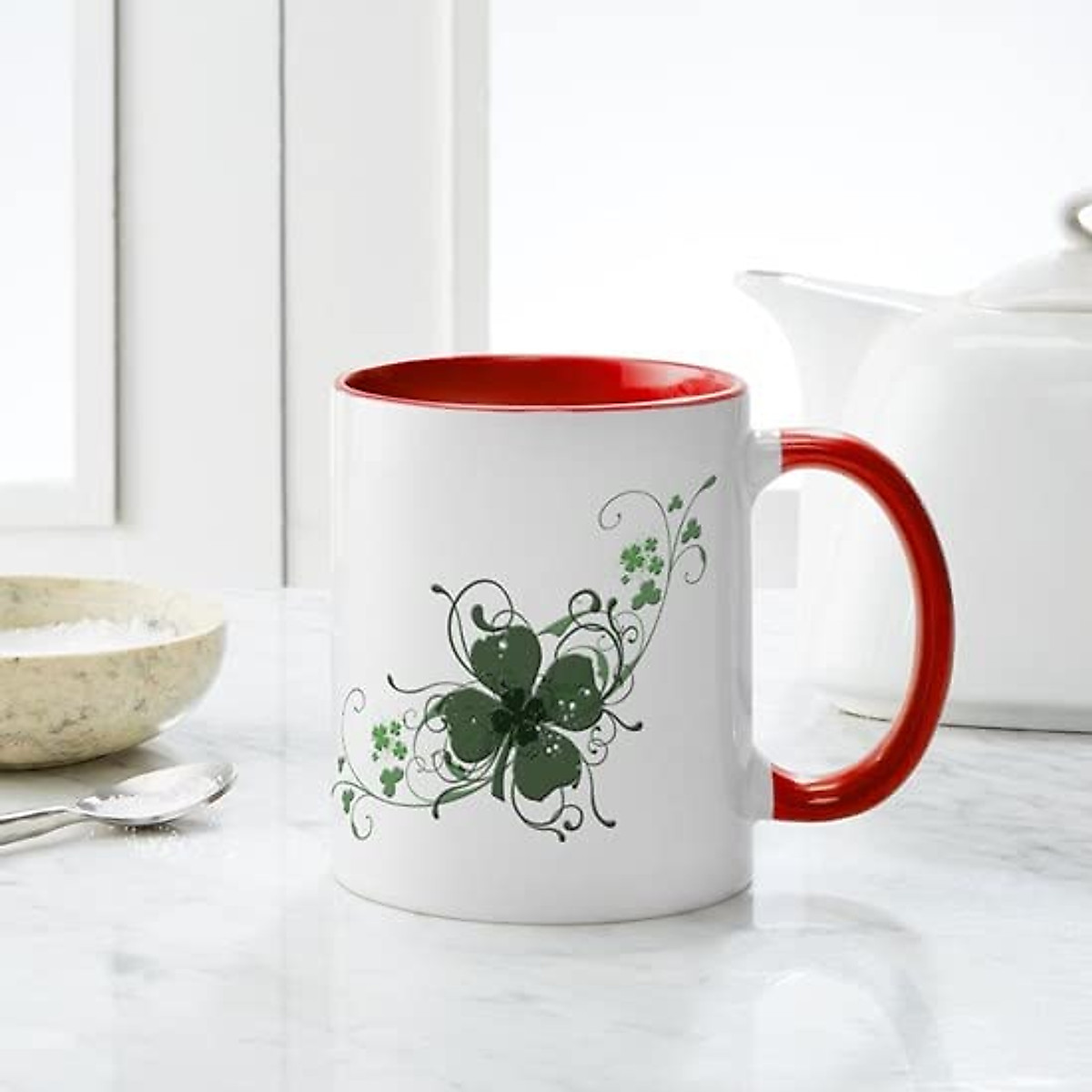 CafePress Elegant Shamrock Mug Ceramic Coffee Mug, Tea Cup 11 oz