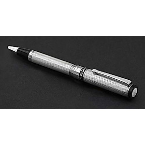 Xezo Tribune Solid 925 Sterling Silver Diamond-Cut Serialized Ballpoint Pen. Only 300 Pieces Made (Tribune 925 SS BP)