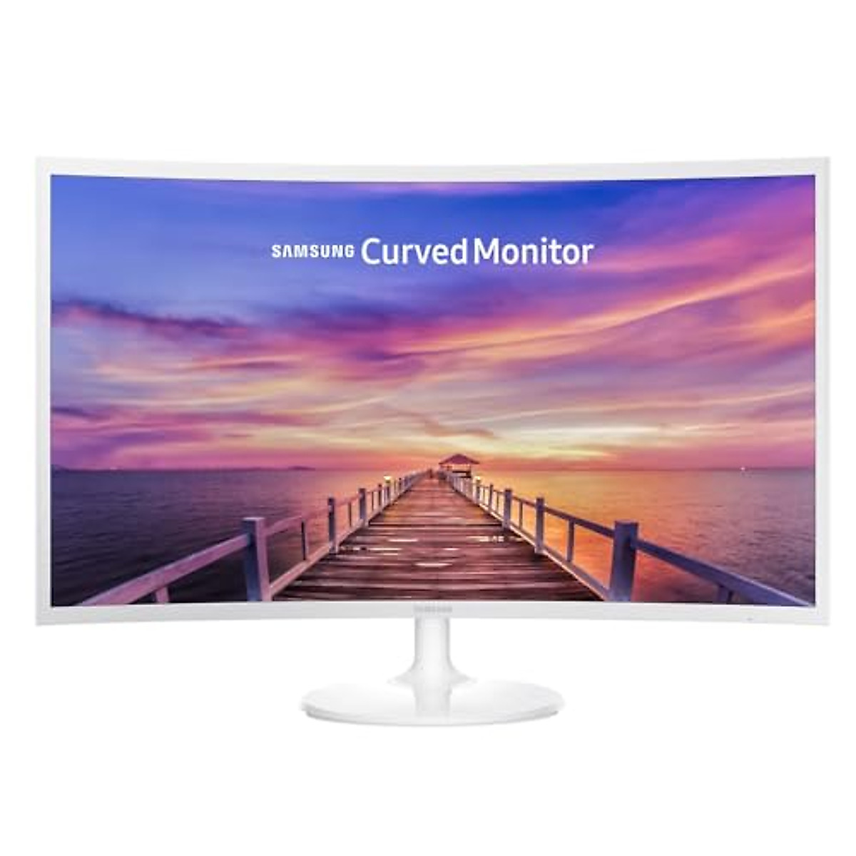 Samsung 27in White Super-Slim Curved 1080i LED Monitor, 1920 x 1080 Resolution (Renewed)