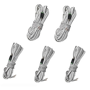 USAV Solutions Set of 5 Speaker Cable for Bose Lifestyle Acoustimass System - RCA to Bare Wire - White