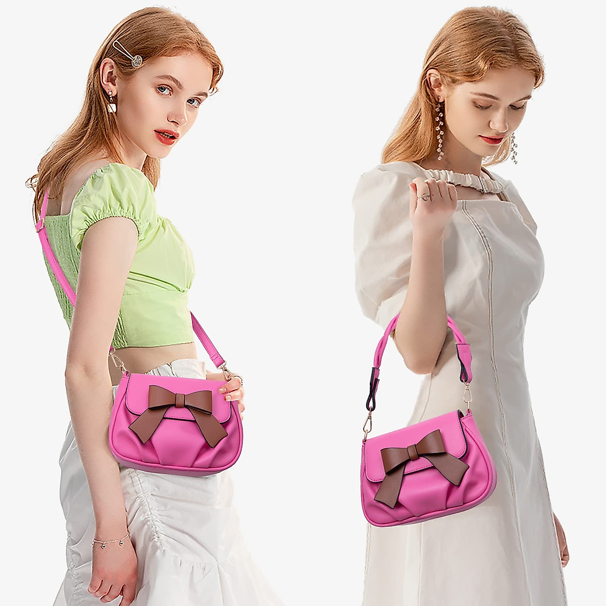 K.EYRE Small Purse for Women Cute Bow Knot Crossbody Shoulder Purses and Handbags -Pink