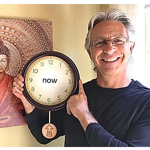 Now Clock - Mindfulness, Zen, Buddhist Decor for Your Home, Office, Yoga or Meditation Room - Unique Gift That Helps You to Be Present & Relax into The Power of Now - (Om Pendulum)