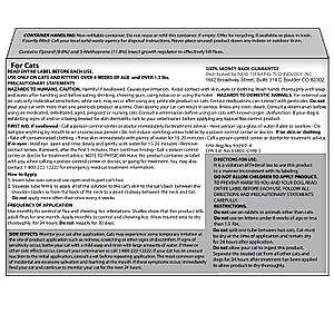 Flea and Tick Prevention for Cats, Cat Flea & Tick Treatment with Fipronil, Long-Lasting & Fast-Acting Topical Flea & Tick Control Drops for Kitten, 3 Doses