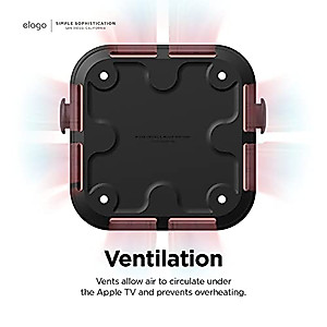 elago Apple TV Mount 4k 3rd Generation- 3 Mount Options (Magnet, Hang, Screw), Compatible with 2022 Apple TV 4K 3rd Generation / Fit Size, Prevents overheating