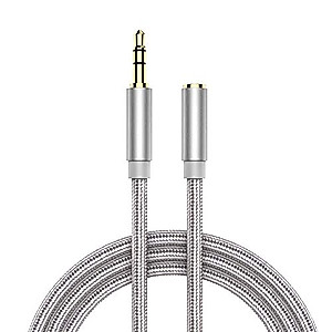 3.5mm Male to Female Audio Cable Stereo,Headphone Extension Cord Adapter Compatible for iPhone,iPad, iPod,Smart Phones Tablets,MP3,PS4 and More (2-Pack) …