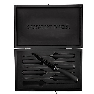 Schmidt Brothers - Titan 22 Series 6-Piece Jumbo Steak Knife Set, High Carbon German Stainless Cutlery in a Wood Gift Box