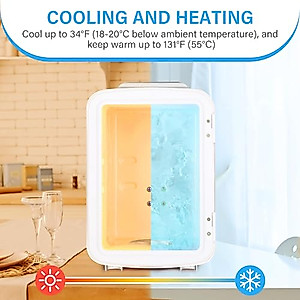 iPower Mini 4L/6 Cans Portable Small Refrigerator Cooler & Warmer Compact Fridge for Bedroom, Dorm, Office, Beverage, White