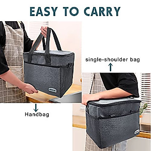 SAMSIER Picnic Basket for 2, Waterproof Foldable Portable Durable for Picnic, Camping, Beach, Dinner Party (Grey)