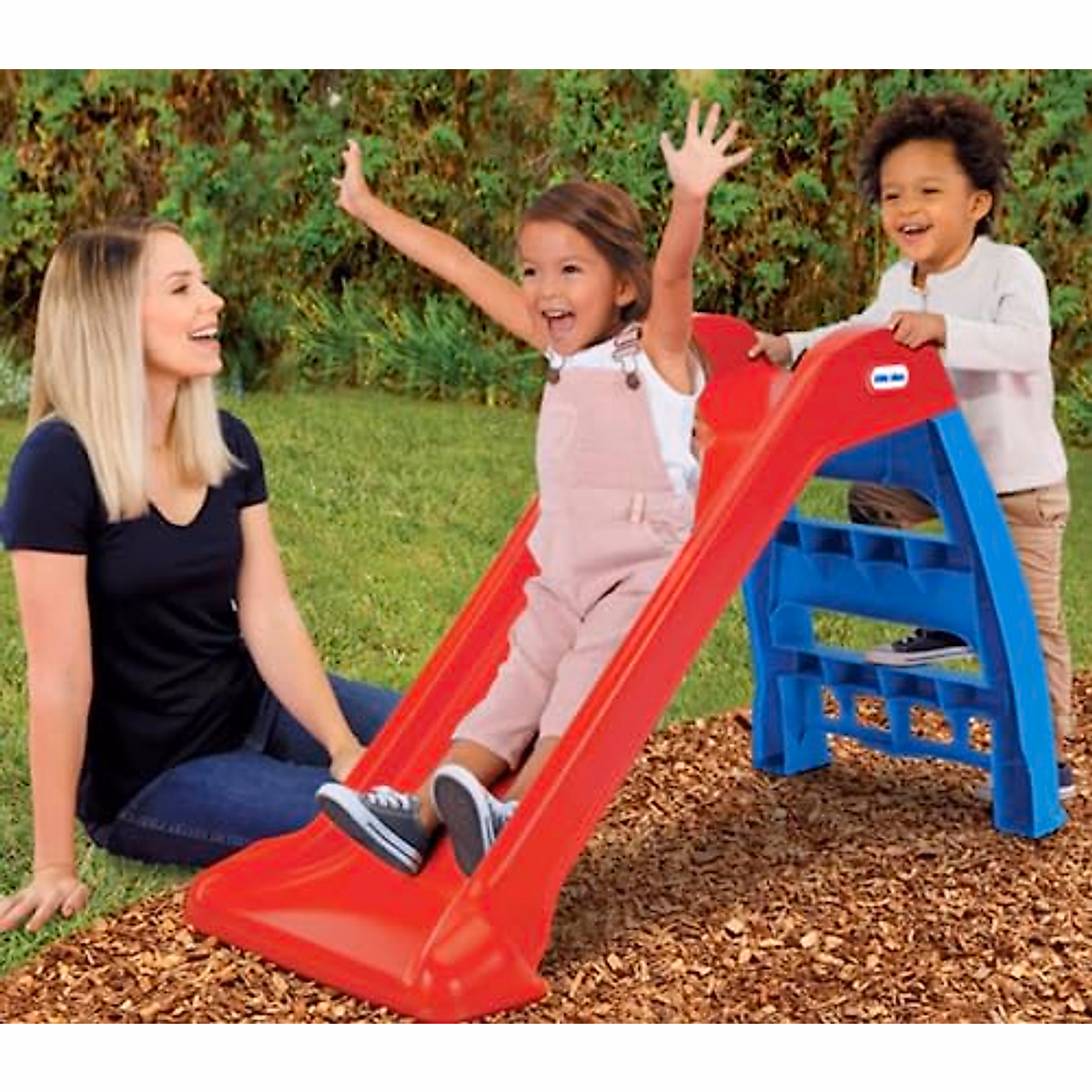 Little Tikes First Slip And Slide, Easy Set Up Playset for Indoor Outdoor Backyard, Easy to Store, Safe Toy for Toddler,Kids (Red/Blue), 39.00''L x 18.00''W x 23.00''H
