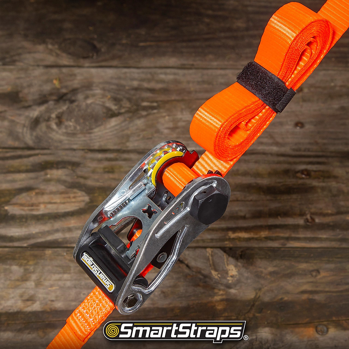 SmartStraps 14’ Premium Ratchet Straps, 4 Pack – 3,000lbs Break Strength, 1,000lbs Safe Work Load – Haul Heavy-Duty Loads Such As Boats and Appliances