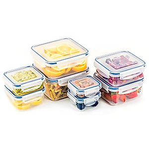8 Clear Food Storage Containers Set, Microwave and Freezer Safe, Little Big Box, by Popit!