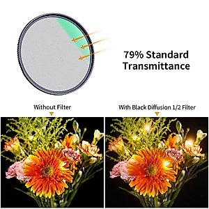 K&F Concept 67mm Black Diffusion 1/2 Filter Mist Cinematic Effect Lens Filter with 28 Multi-Layer Coatings Waterproof/Scratch Resistant for Video/Vlog/Portrait Photography (Nano-X Series)