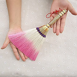 MXY Mini Broom Short Handle Handmade Natural Brooms Home Decorative Broom Retro Sweeping Brooms for Car, Sofa, Corner, Angle, Mats, Desk, Chair and More 10.63 Inches Long