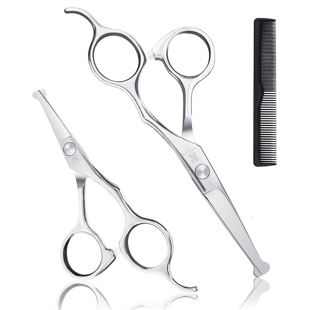 Kids Hair Cutting Scissors Professional Safety Rounded Tips Haircut Scissors Kit with 6.1'' Barber Hair Cutting Shears and 5.1'' Hair Trimming Scissors for Babies, Toddlers, Children, Women and Men