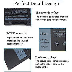Boyuteceer F62G0 Battery Replacement for Dell Inspiron 13 7000 2 in 1, P83G P83G001 P91G001 P91G P87G 39DY5 039DY5 13 5370 7370 7373 7380 7386 13MF Vostro 5370RPJC3 0RPJC3(38Wh/11.4V)