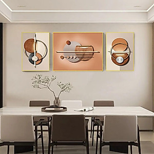 homary Abstract Wall Art Modern Canvas Wall Art Set of 3 Geometric Print Painting with Frame Wall Decor for Living Room
